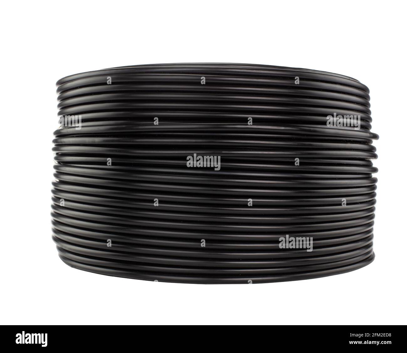 Black electric cable isolated on white background Stock Photo - Alamy