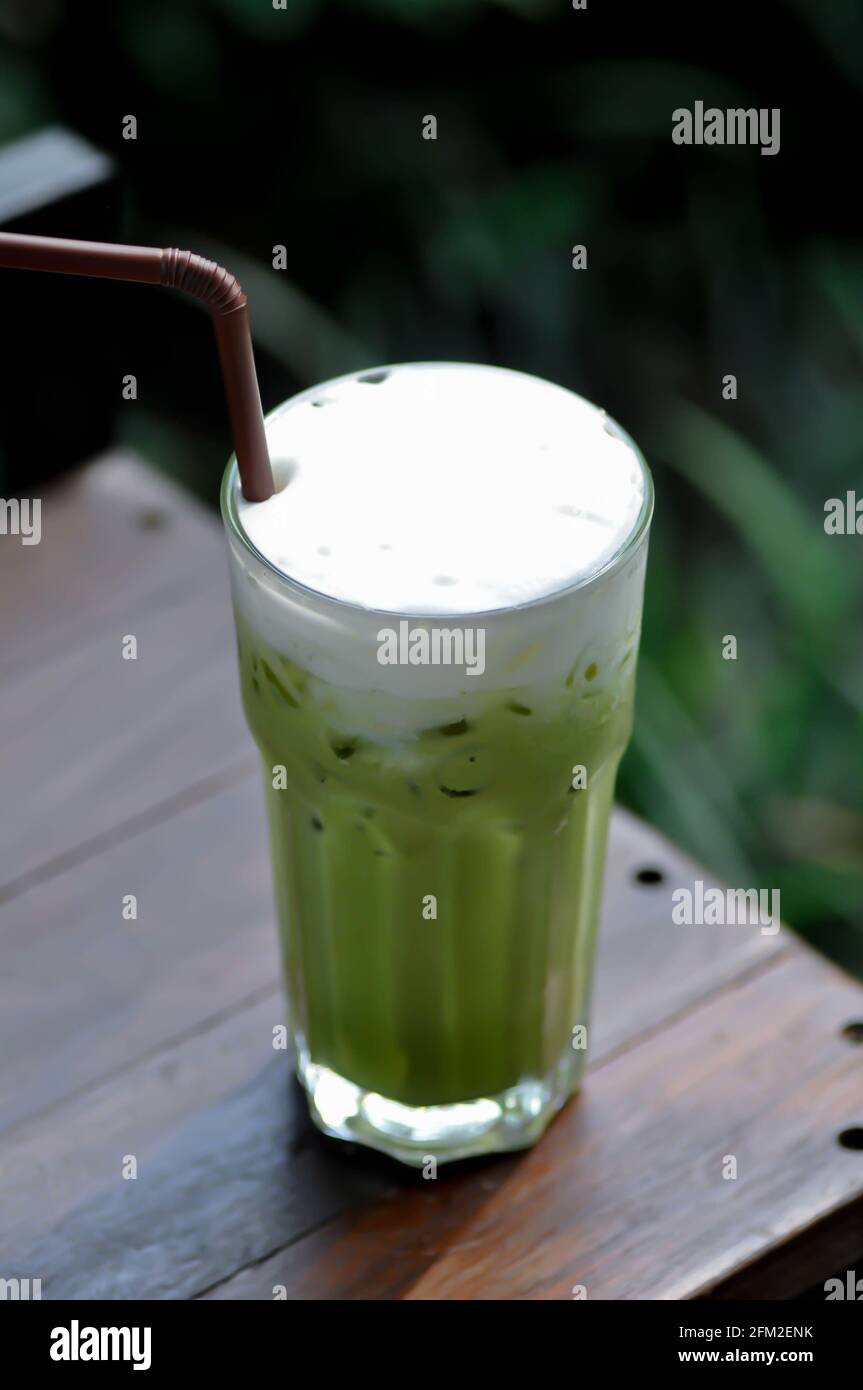 iced tea, iced matcha or matcha green tea or green tea for serve Stock ...