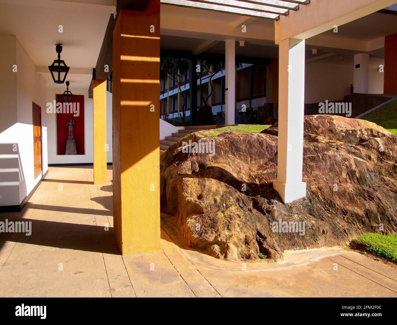 Clever use of existing rock incorporated into a column. At the famous ...