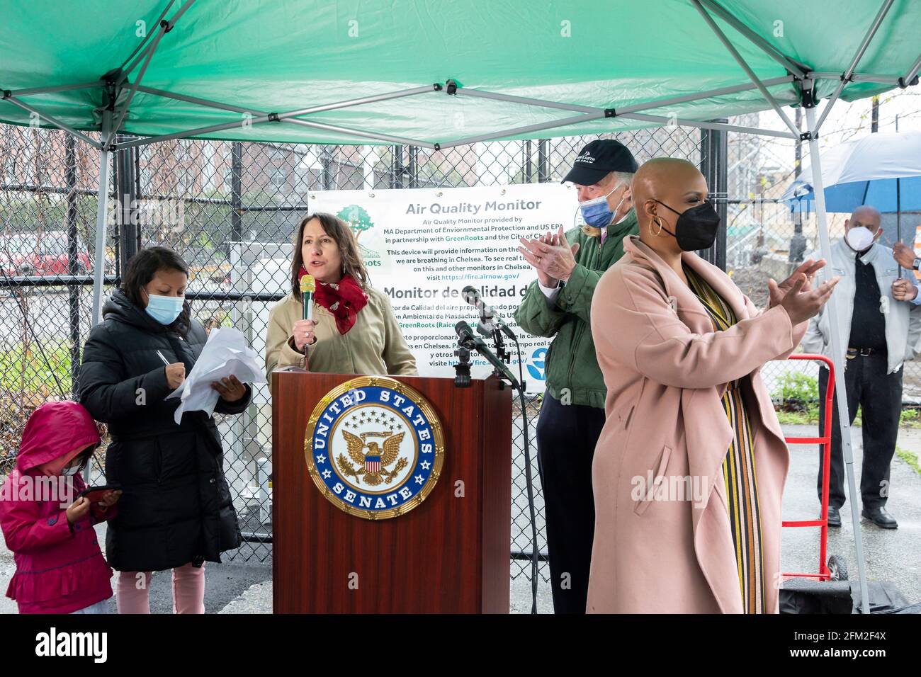 May 4, 2021. Chelsea, MA. Senator Markey and Congresswoman Pressley ...