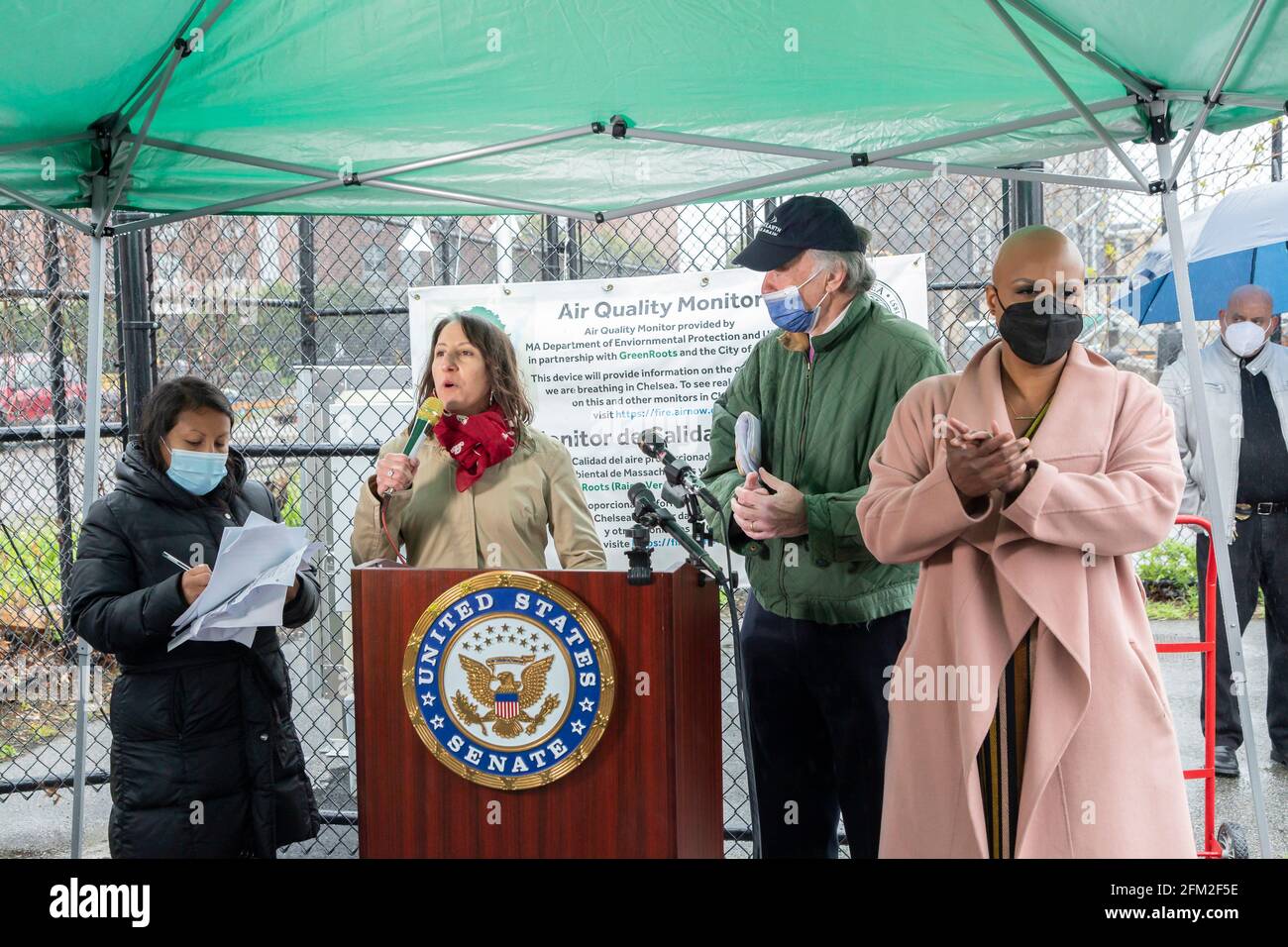 May 4, 2021. Chelsea, MA. Senator Markey and Congresswoman Pressley ...