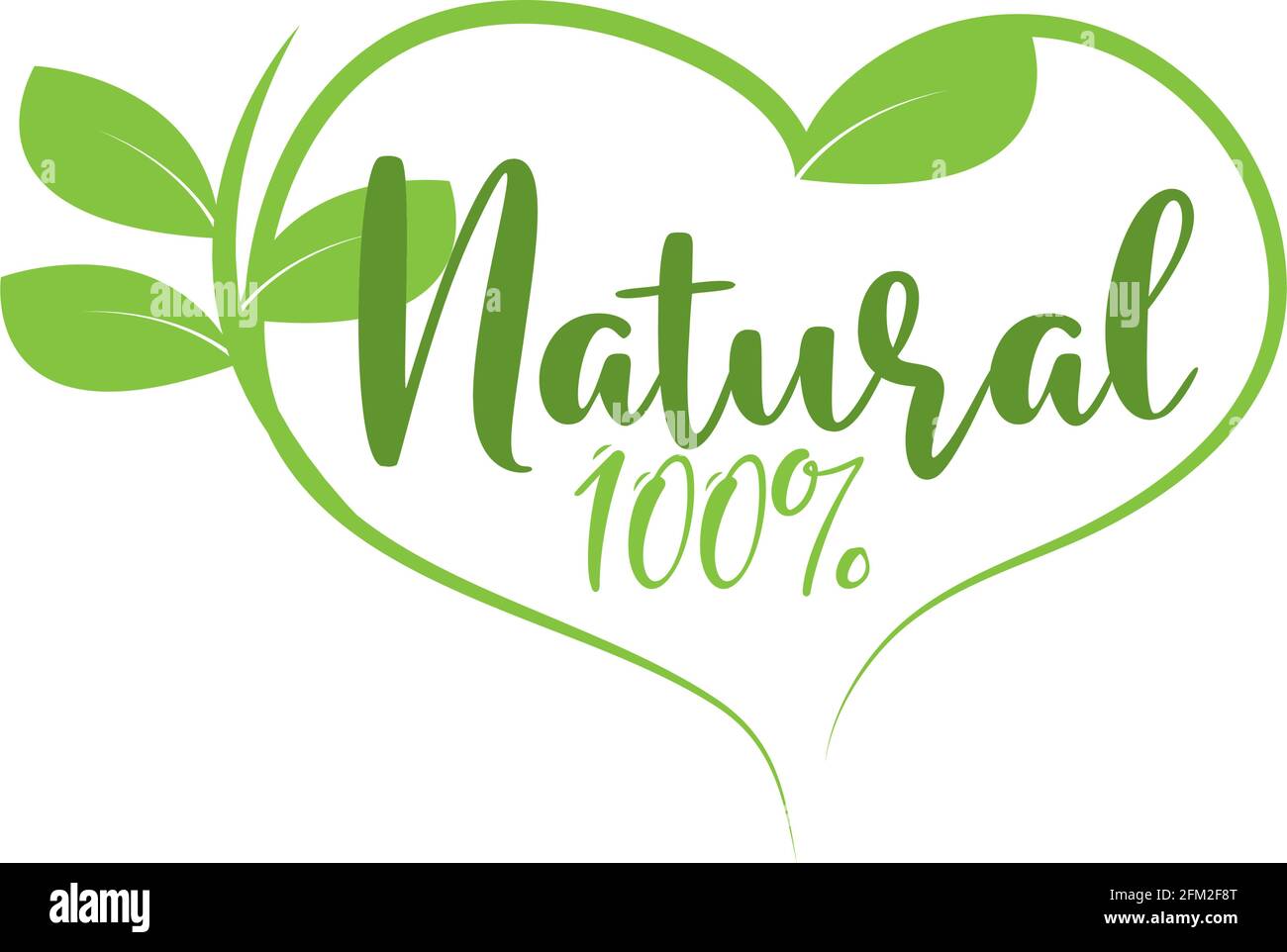 natural food heart label isolated Stock Vector Image & Art - Alamy