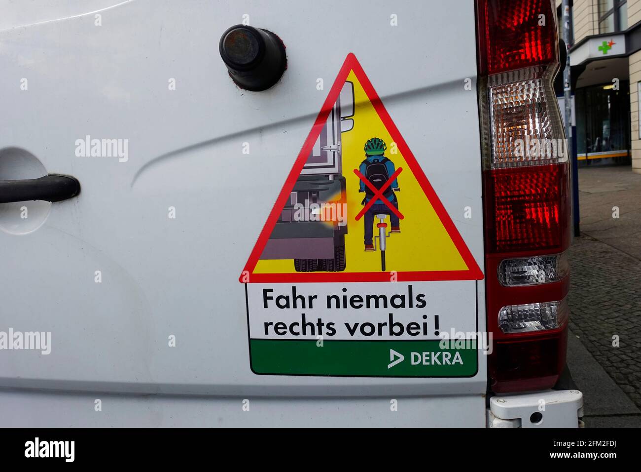 Sticker of Dekra, Never pass right Stock Photo - Alamy