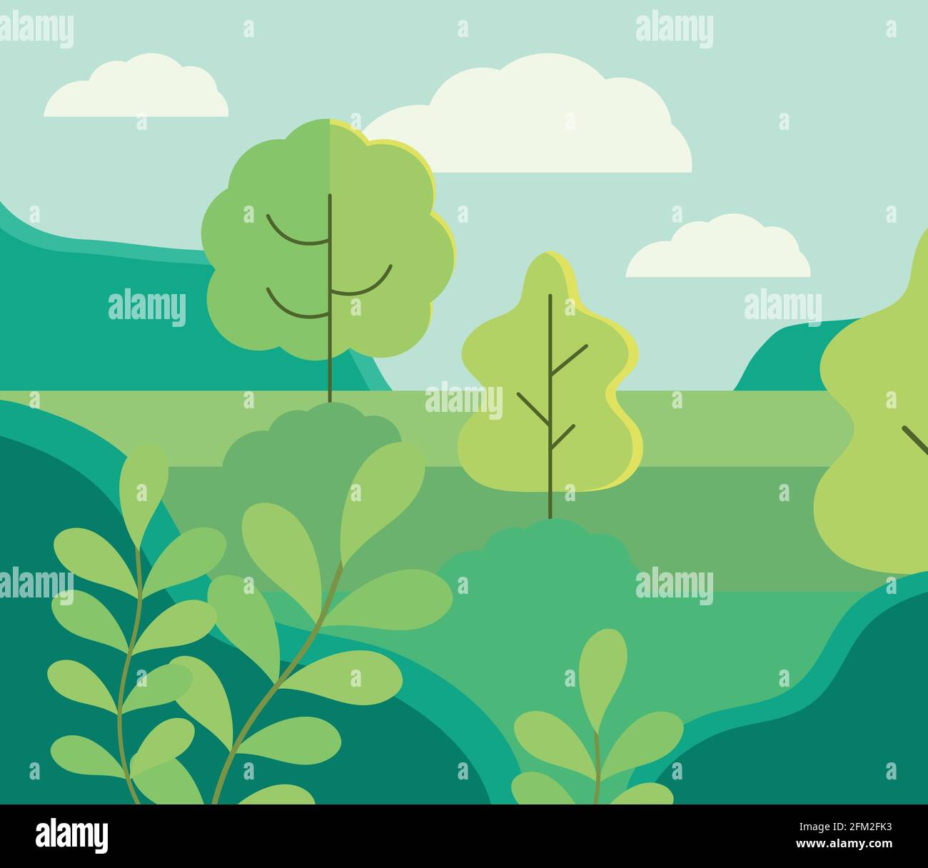 Natural greenery outdoors Stock Vector Images - Alamy