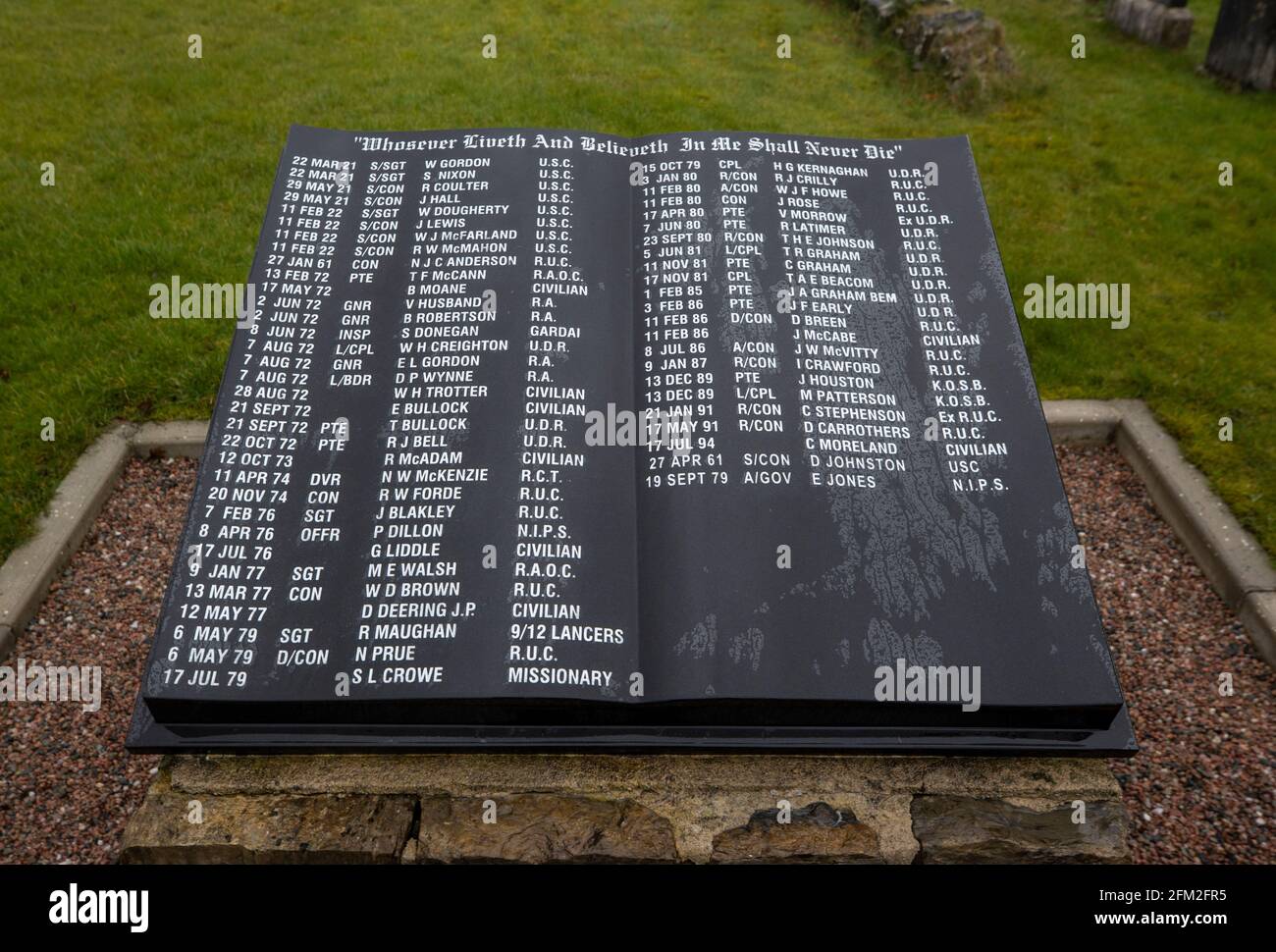 The South East Fermanagh Foundation (SEFF) memorial to victims, located ...