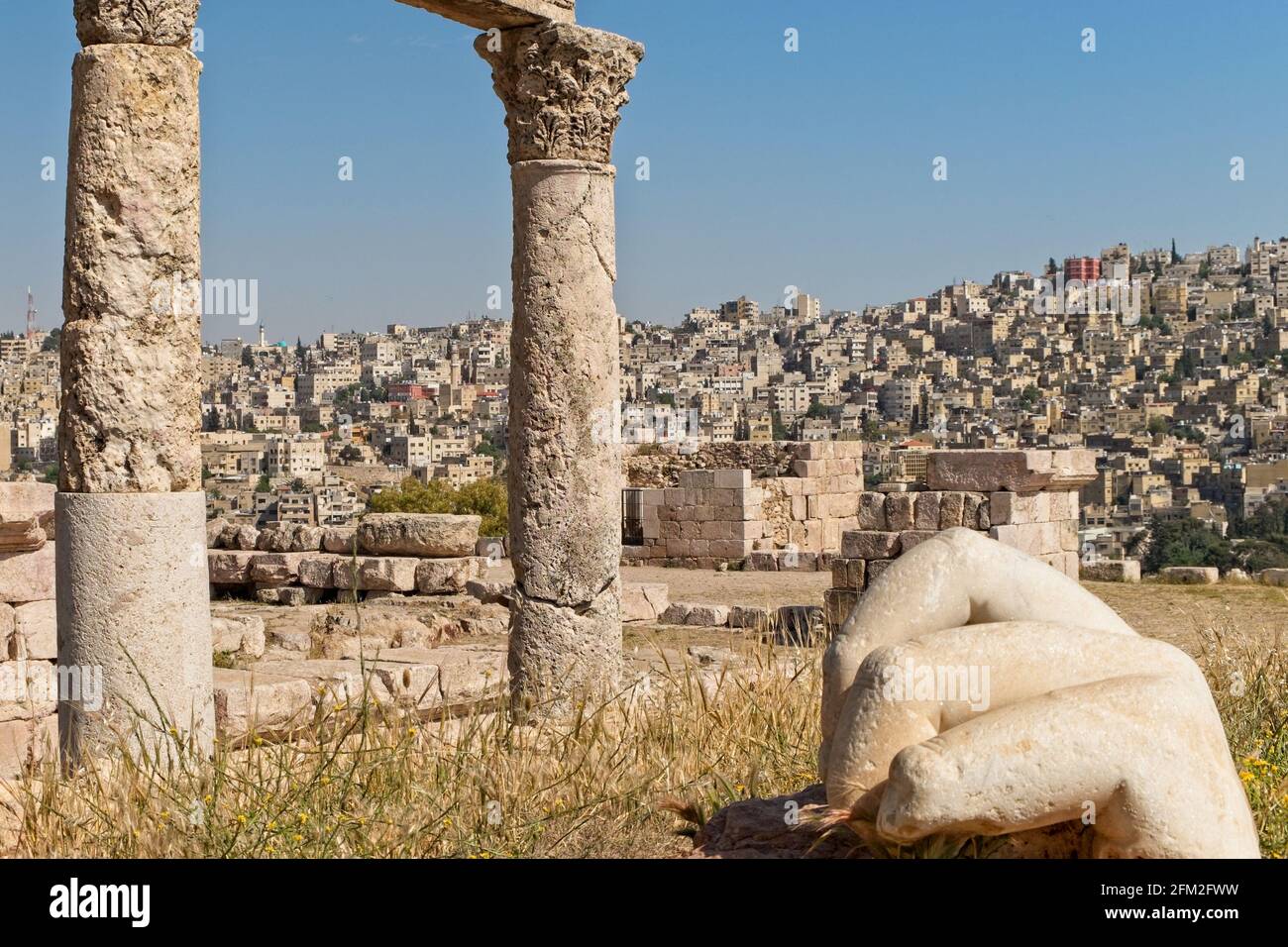Beautiful view of the ancient Citadel with Stone Hercules hand and a ...