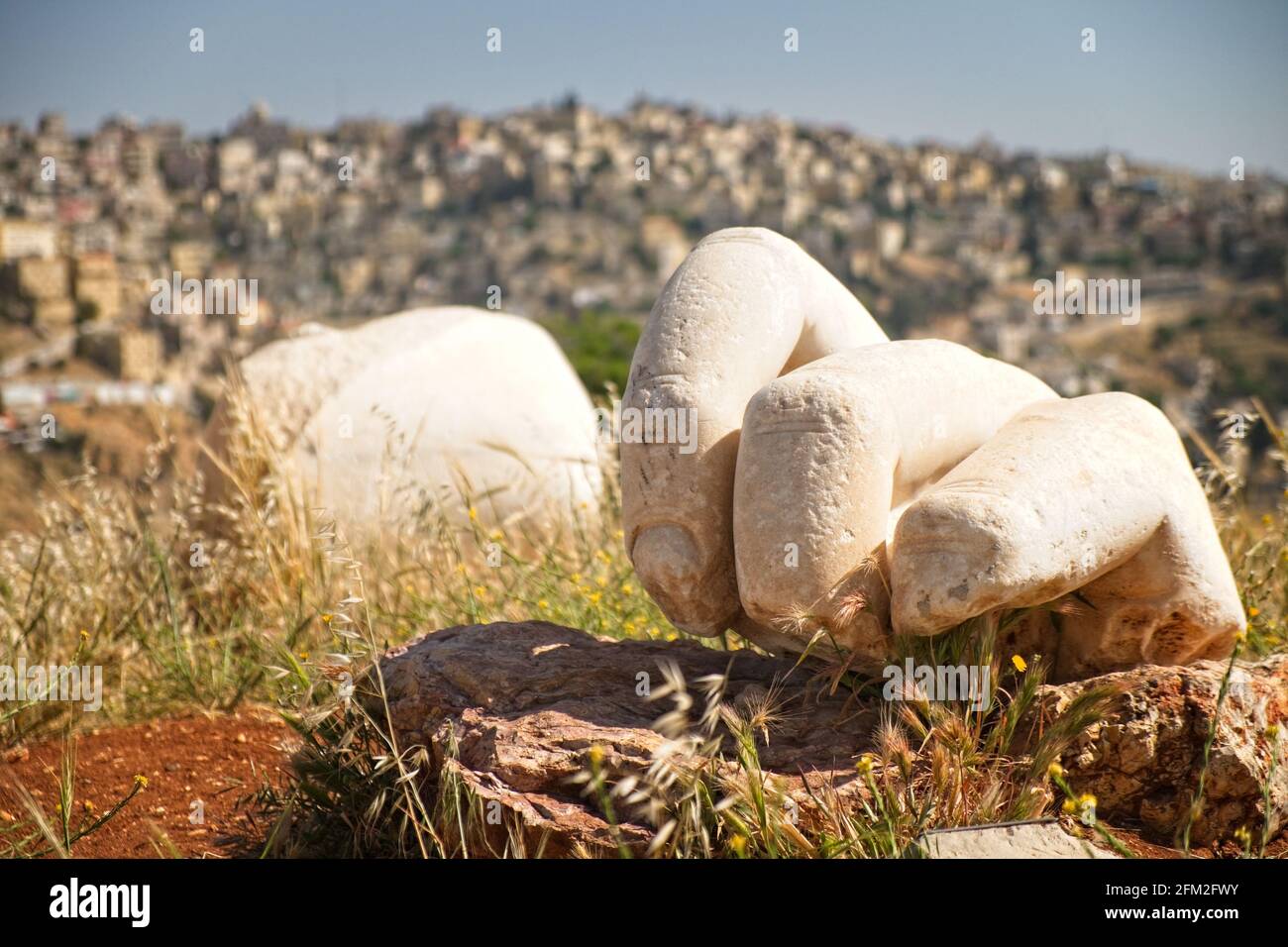 Beautiful view of the ancient Citadel with Stone Hercules hand and a ...