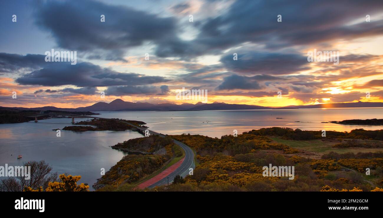Sunset over the Isle of Skye Stock Photo - Alamy