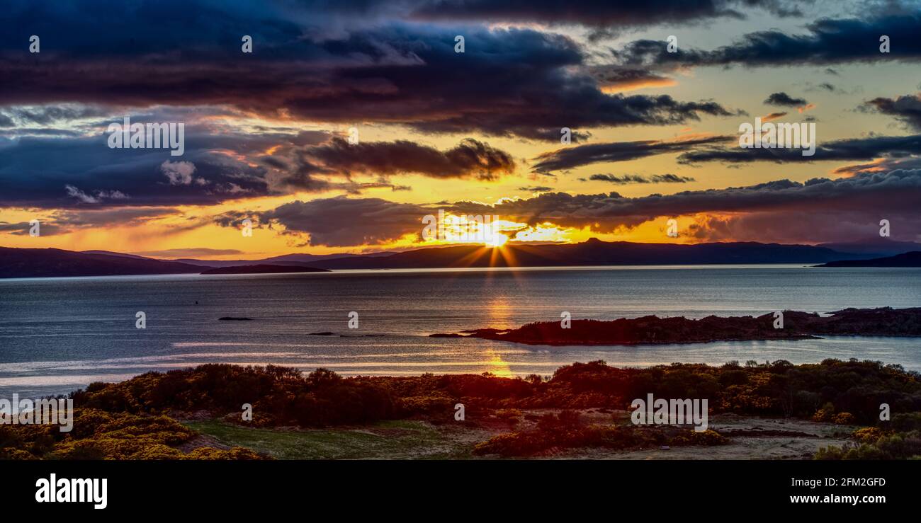 Sunset over the Isle of Skye Stock Photo - Alamy
