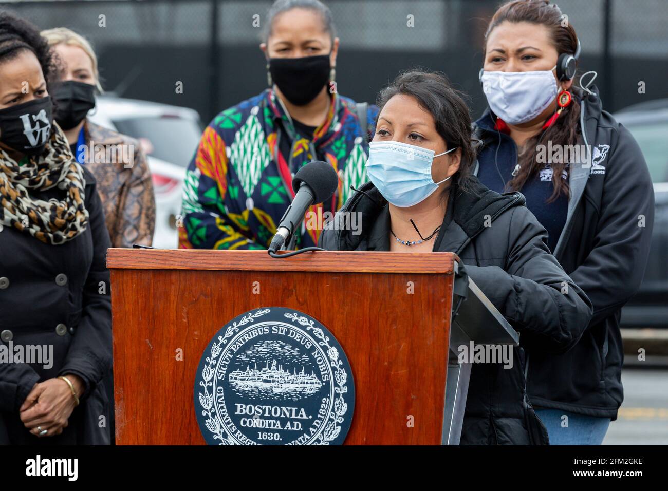 May 4, 2021, East Boston, MA Boston Mayor Janey, Chief of Environment ...