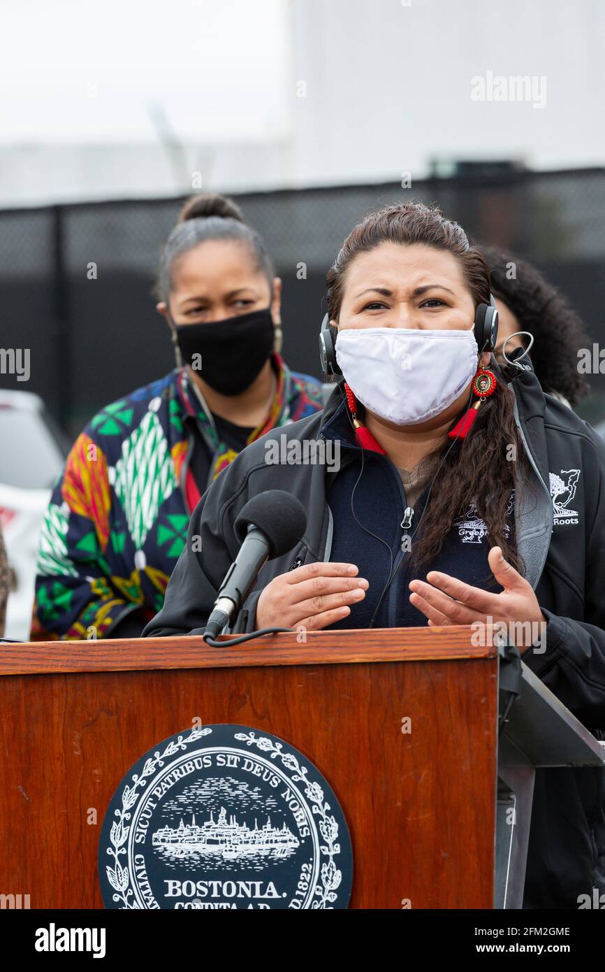 May 4, 2021, East Boston, MA Boston Mayor Janey, Chief of Environment ...