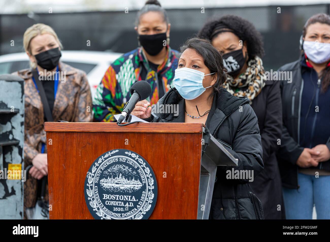 May 4, 2021, East Boston, MA Boston Mayor Janey, Chief of Environment ...
