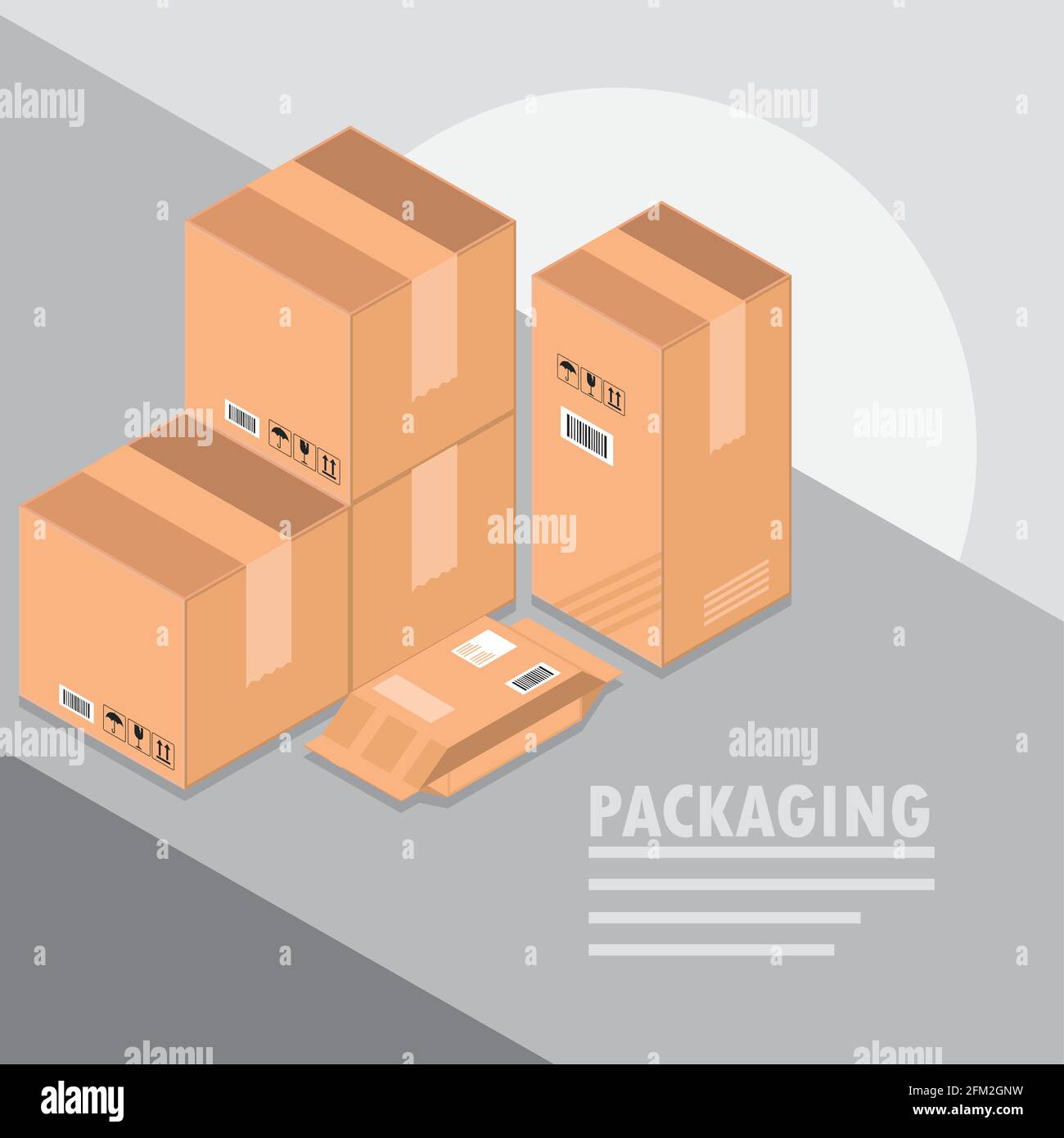 packaging cardboard boxes cargo mail Stock Vector Image & Art - Alamy