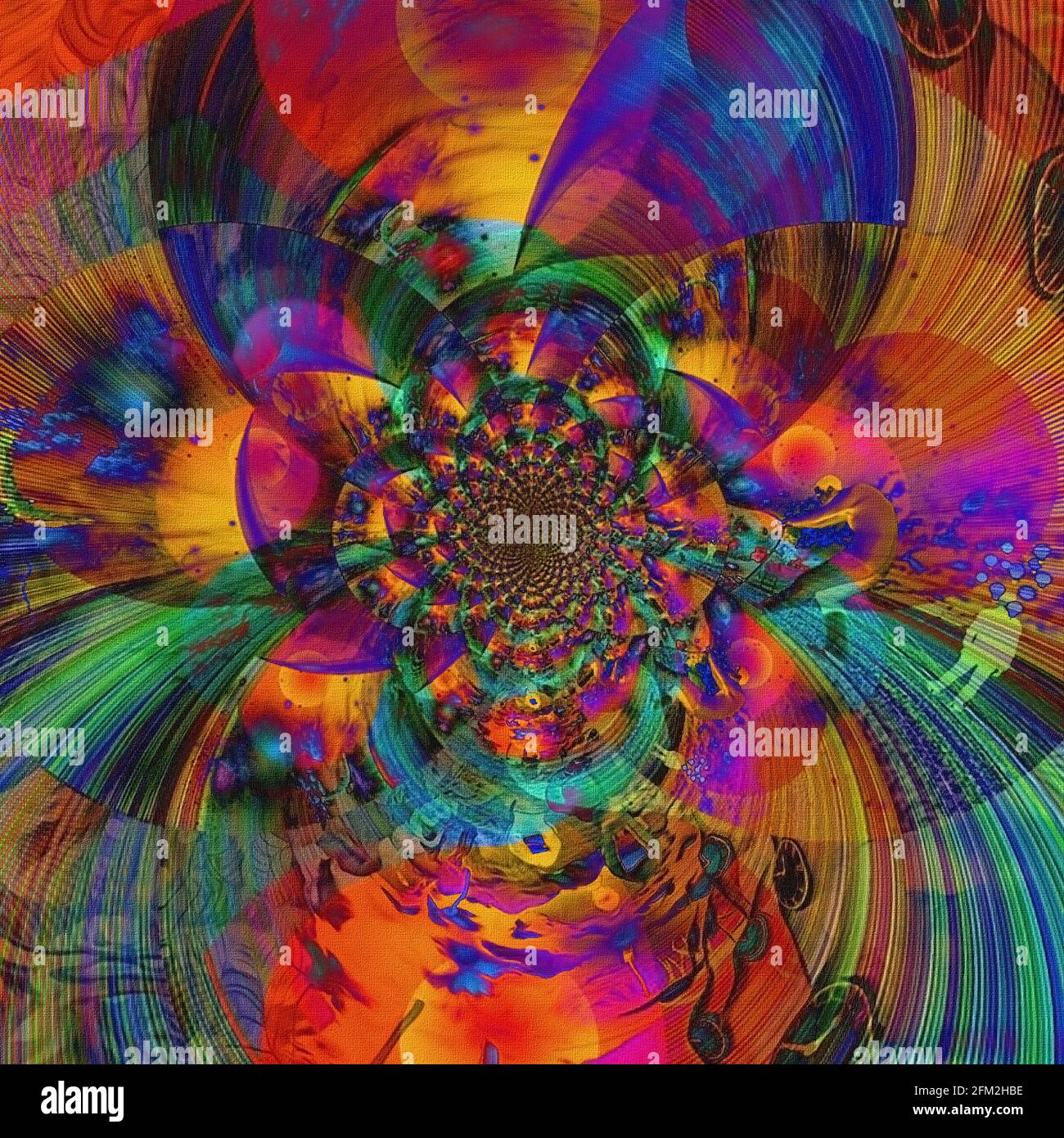 Abstract painting. Mirrored round fractal. 3D rendering Stock Photo - Alamy