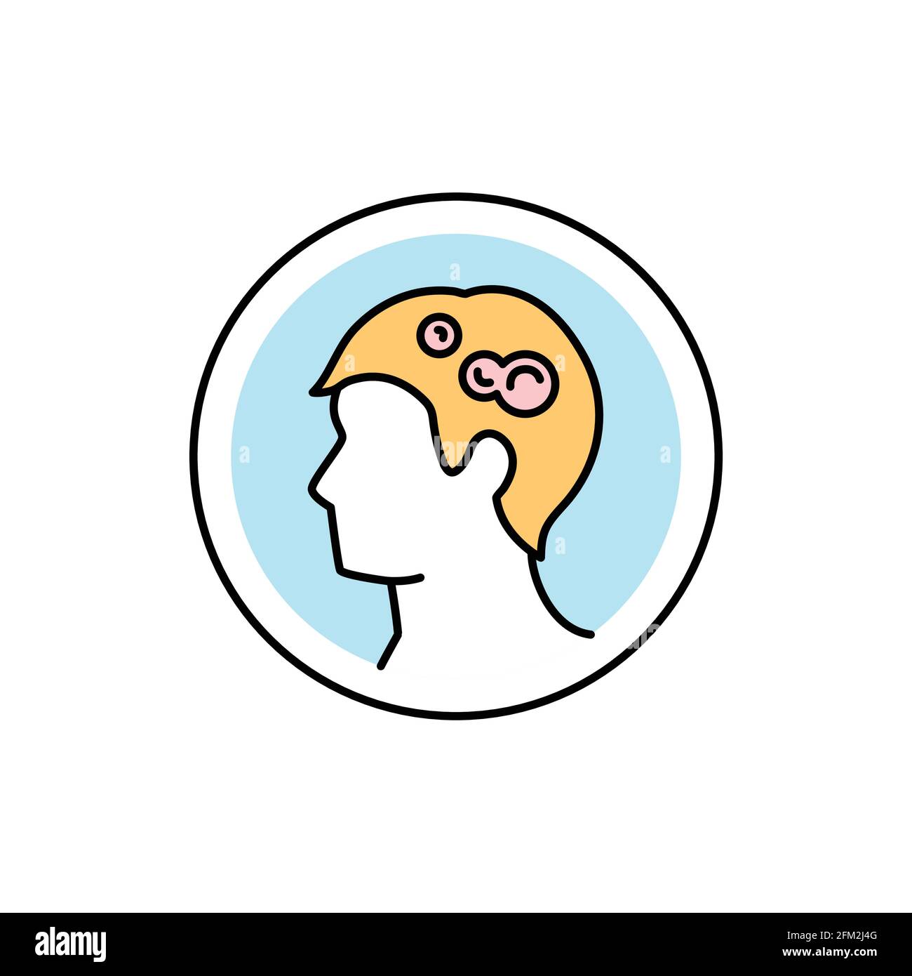 Trichophytosis color line icon. Dermatology disease. Isolated vector ...