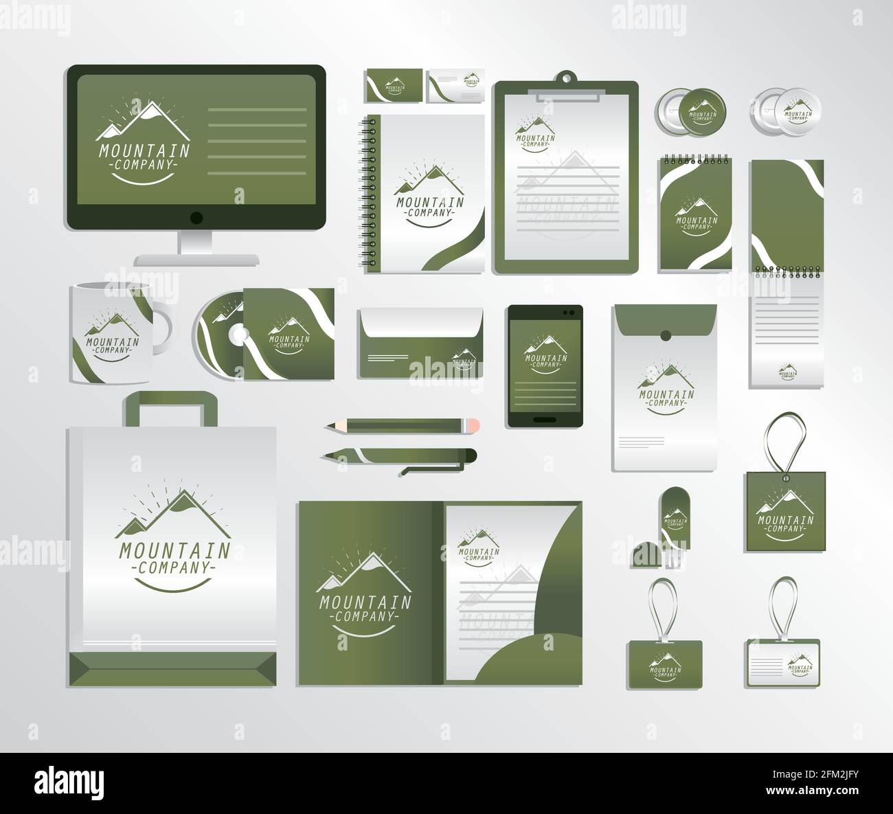 corporate identity creative stationery icons Stock Vector Image & Art ...