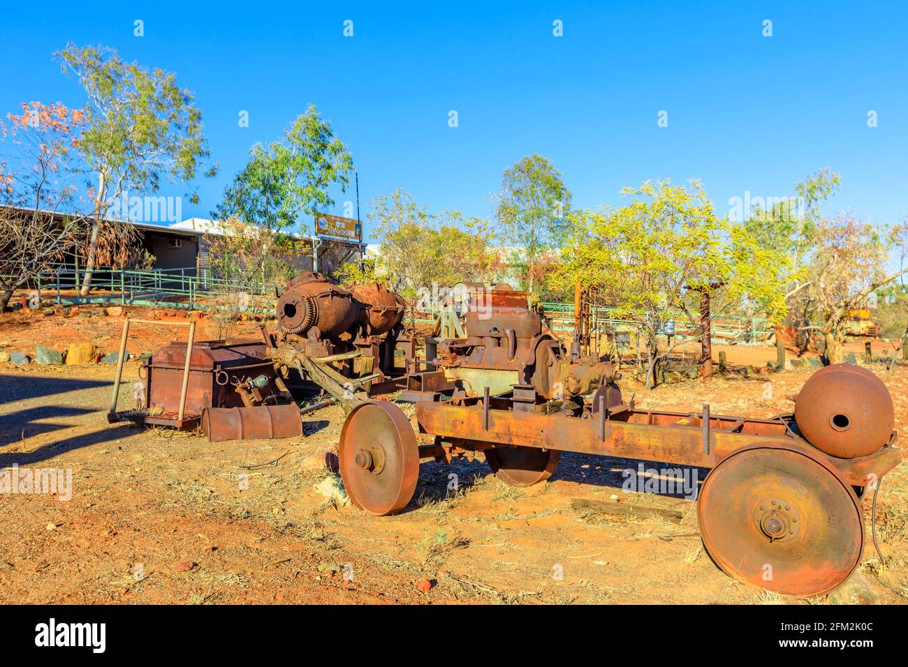 Tennant Creek, Australia - Aug 2019: rusty machines for gold digging of ...