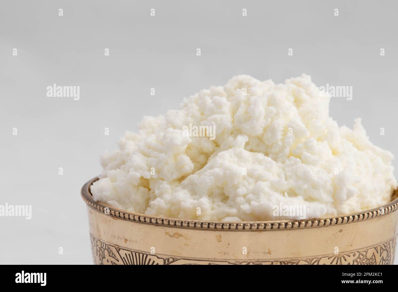 Detailed Closeup Of Freshly Churned White Butter Also Known As Safed ...