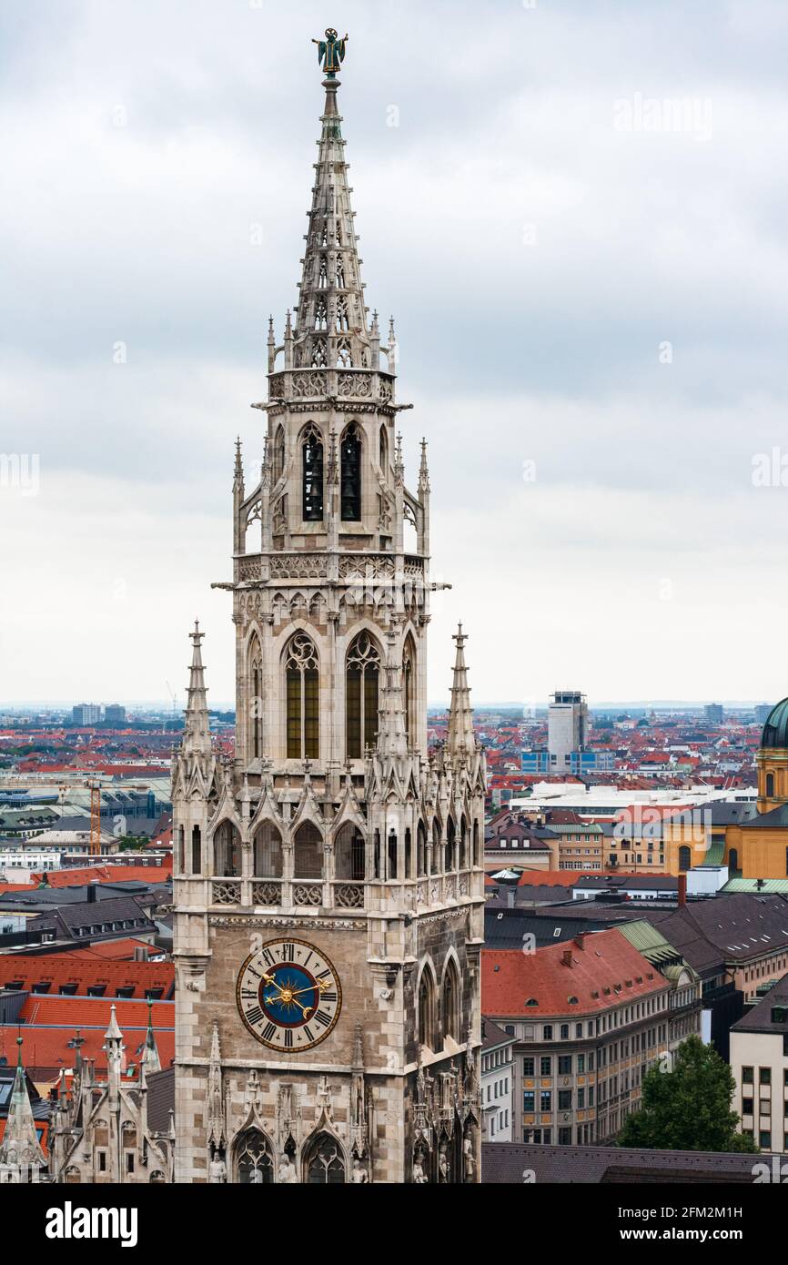 Spire of Town Hall building in Munich Stock Photo - Alamy