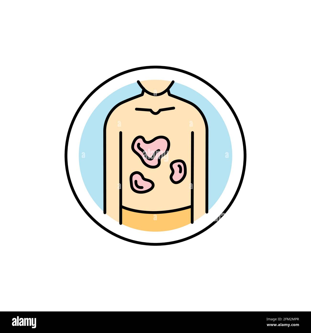 Pityriasis Rosea Color Line Icon Dermatology Disease Isolated Vector