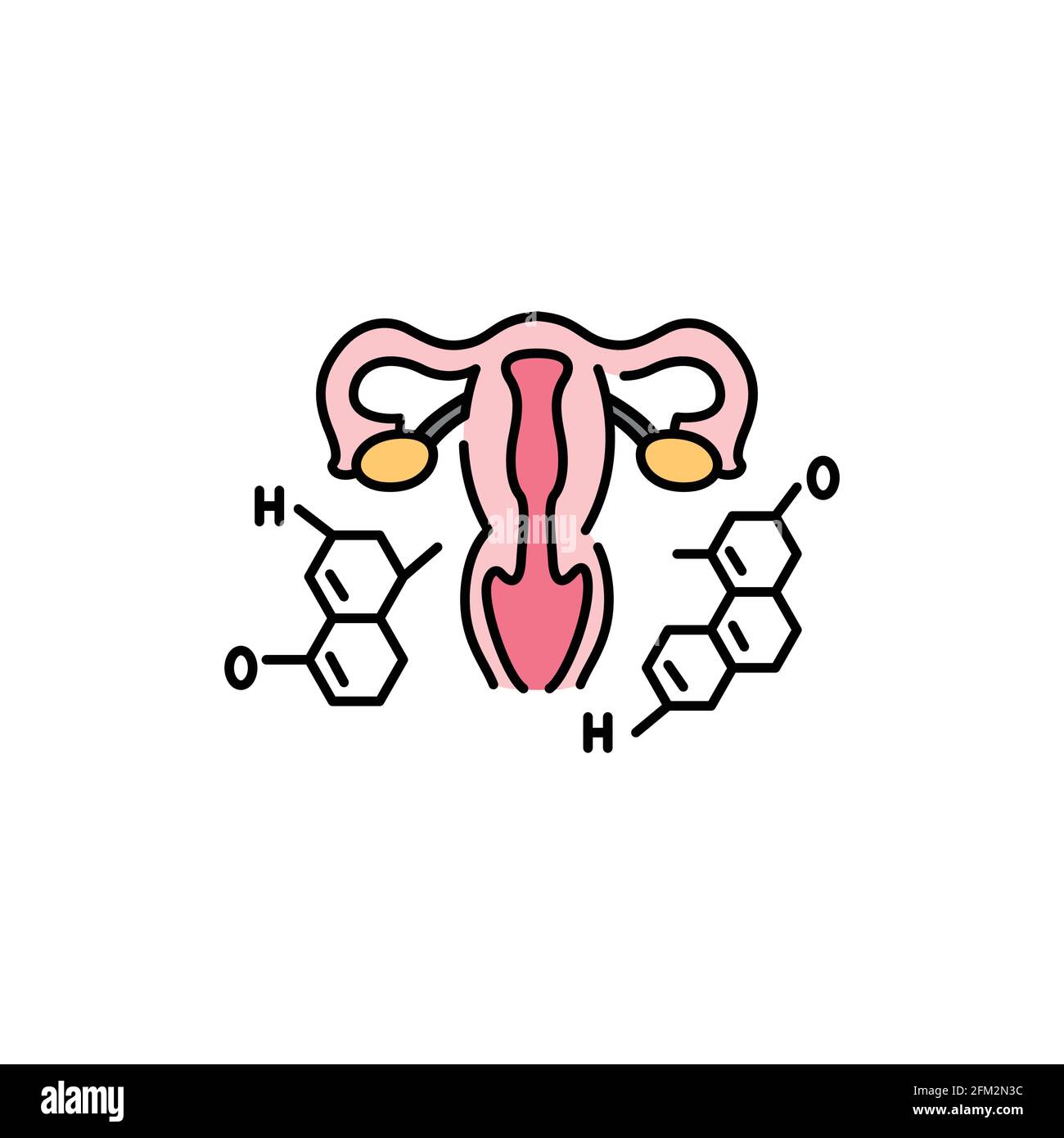 Stimulation by hormones olor line icon. Planning pregnancy. Pictogram ...
