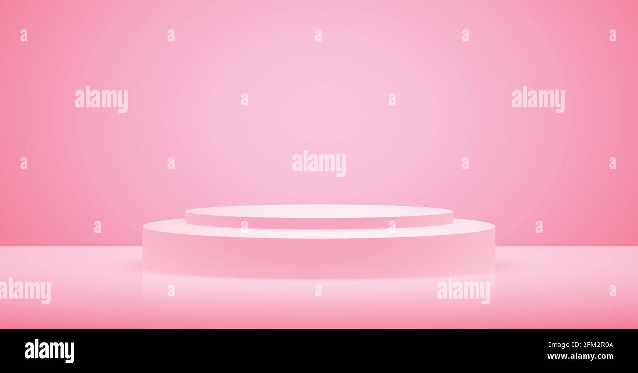 Big red studio, podium with lighting - Vector illustration Stock Vector ...