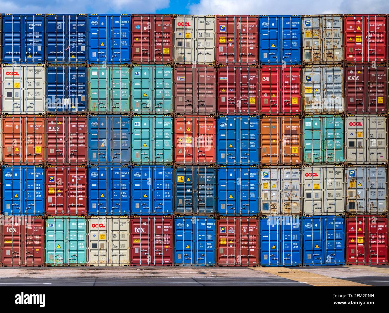 Shipping Containers Mosaic - a wall of multi coloured Intermodal ...