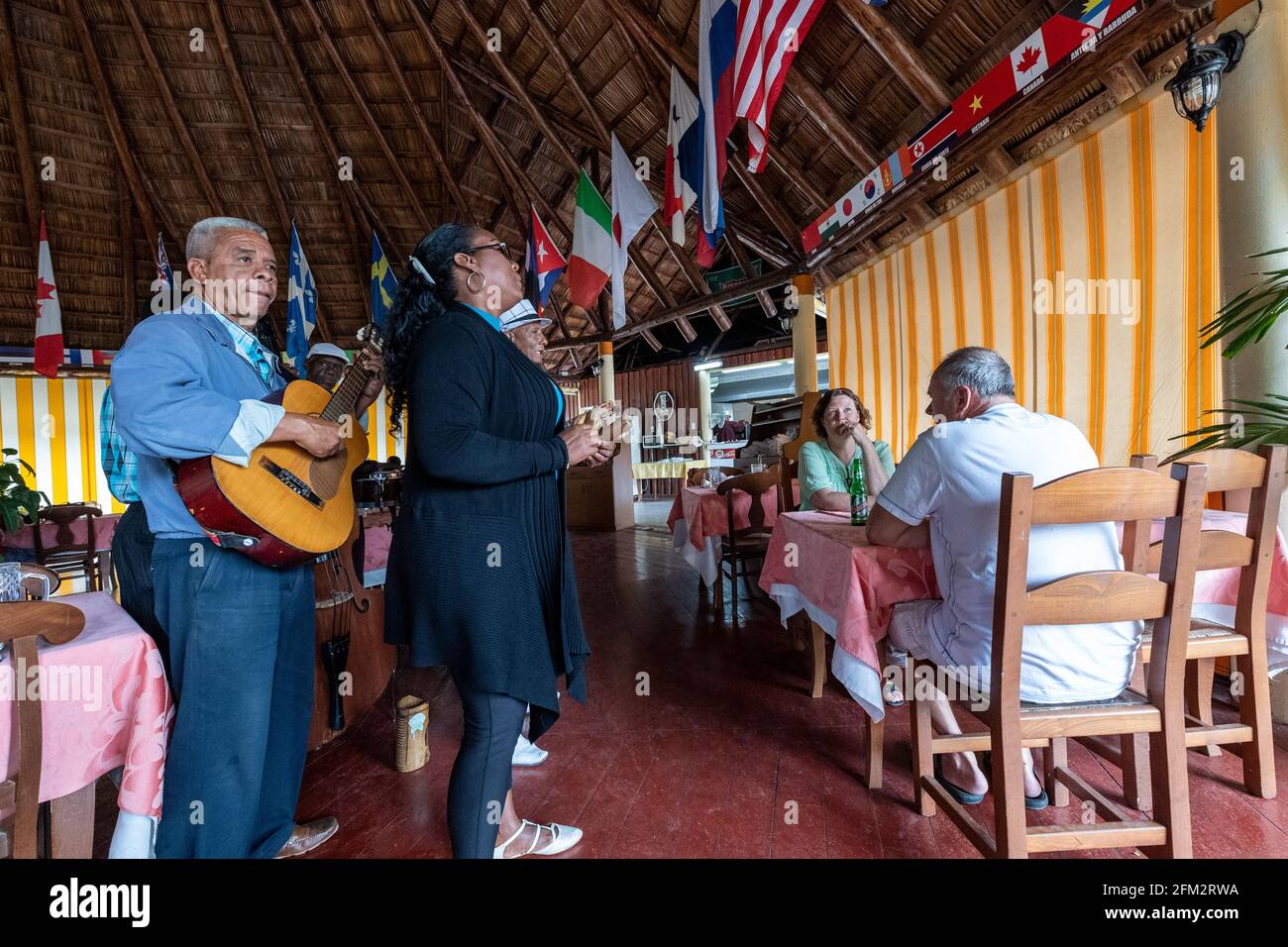 Traditional music in El Rancho restaurant, Varadero, Cuba Stock Photo ...