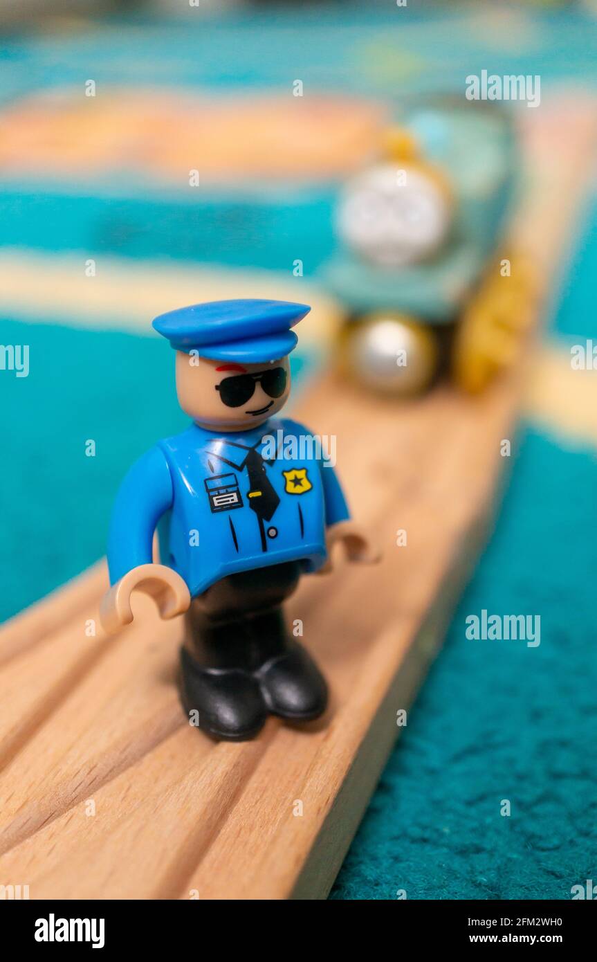 POZNAN, POLAND - May 03, 2021: Playtive police officer toy figurine by ...