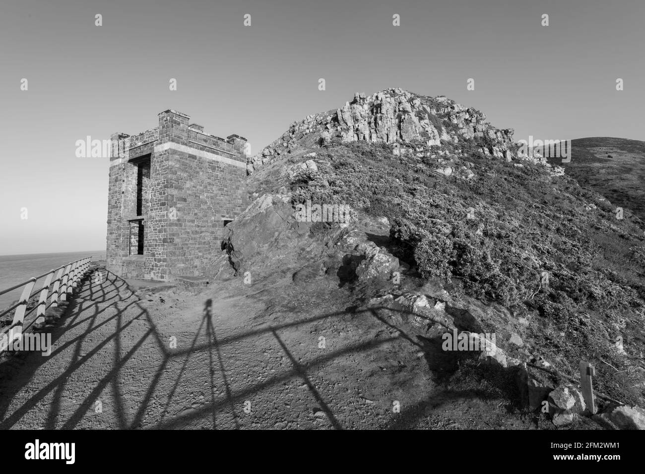 Landscape photo of the old coastguard watch tower at Hurlstone Point in ...