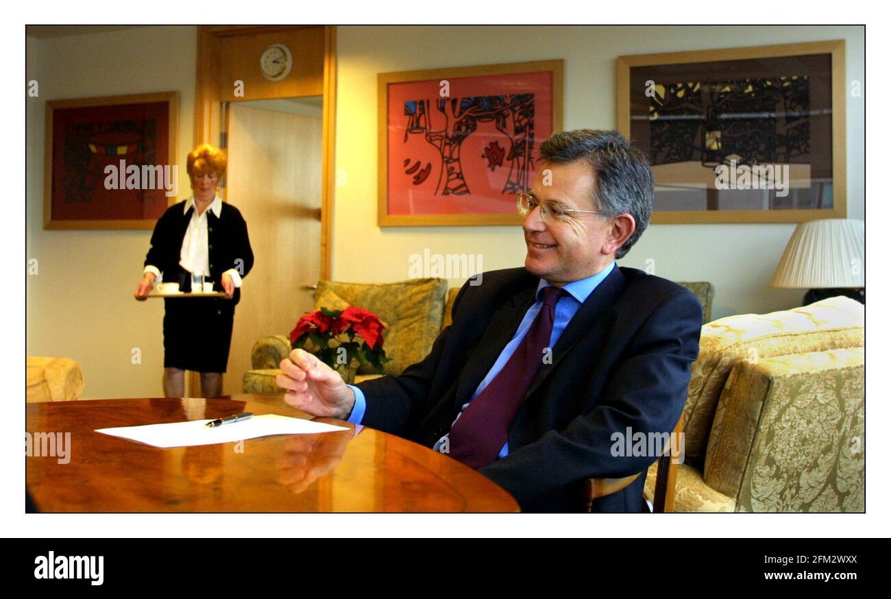 Stephen Byers in his office in London.pic david sandison 19/1/2002 ...