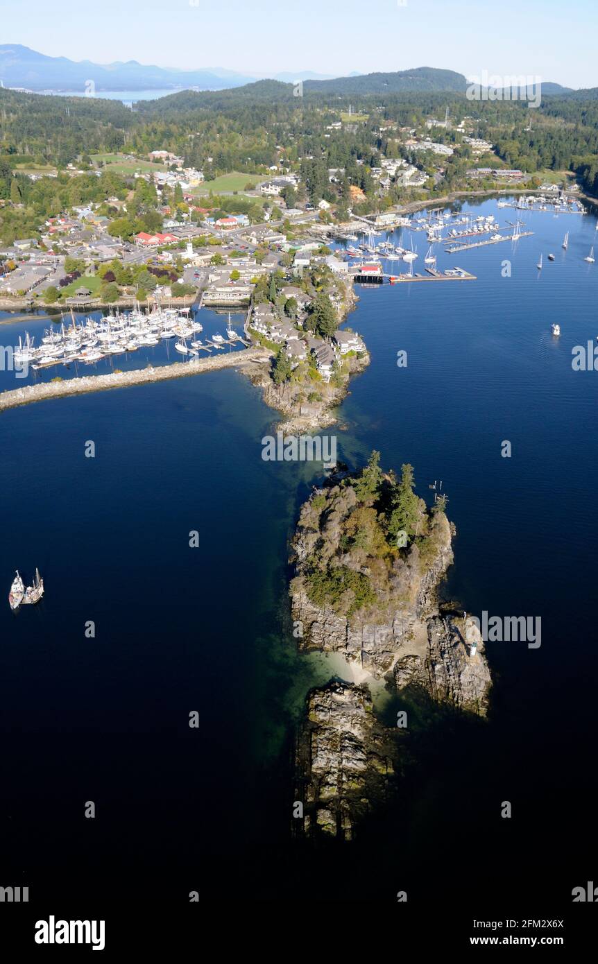 Grace Islet and Grace Point in Ganges Harbour, Saltspring Island ...