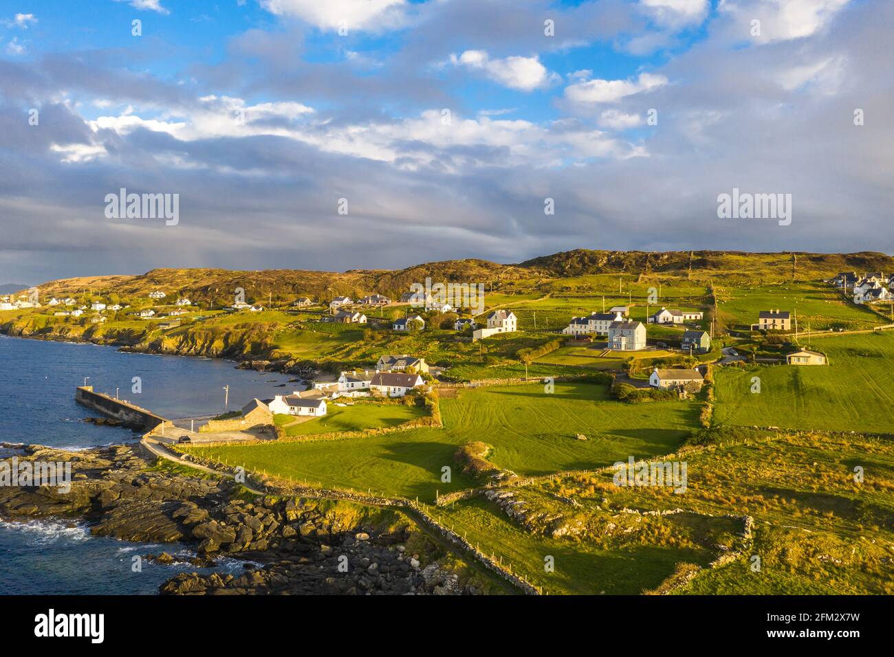 Aerial view of Portnoo harbour in County Donegal, Ireland Stock Photo ...