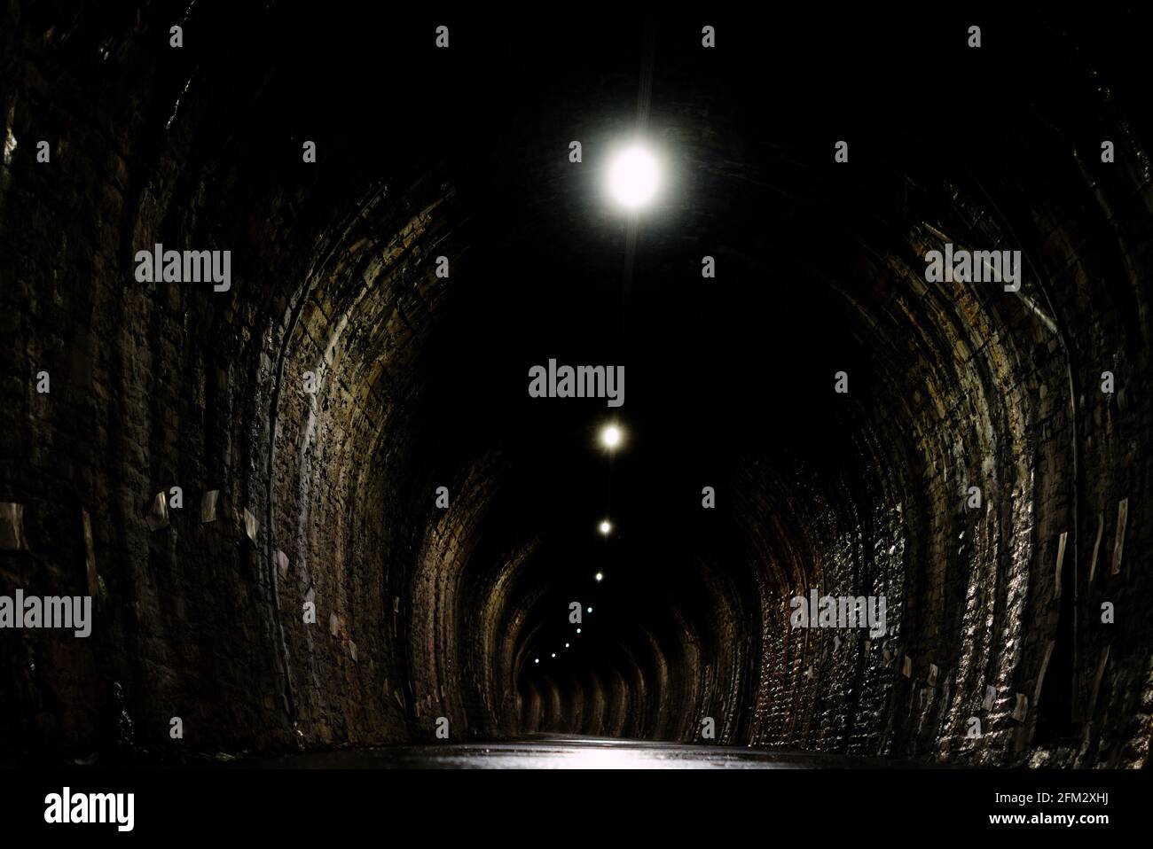 A tunnel on the RAVeL L45 cycle path in the Ardennes region of Belgium ...