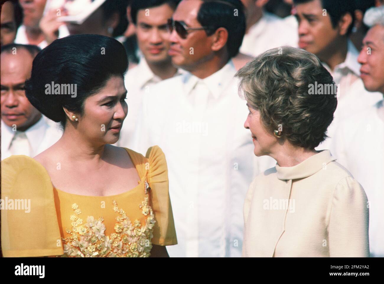 Imelda Marcos and First Lady Nancy Reagan at the White House, 16 ...
