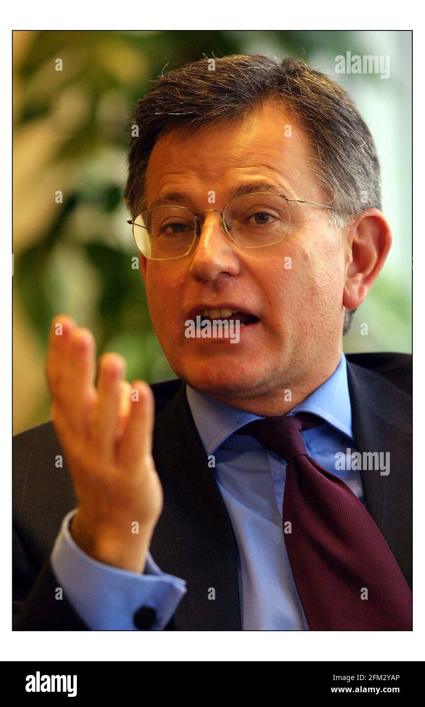 Stephen Byers in his office in London.pic david sandison 19/1/2002 ...