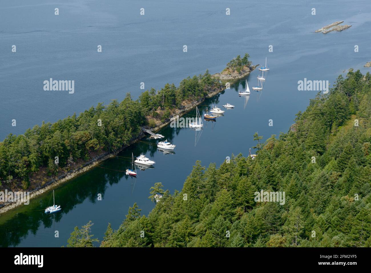 Aerial photo of Princess Bay, Wallace Island Marine Provincial Park ...