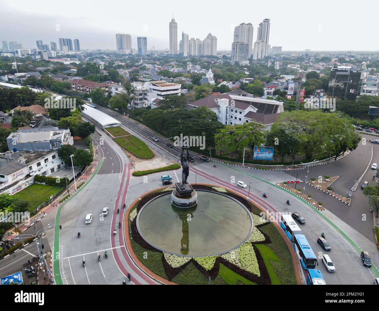 Jakarta, Indonesia, May 6, 2021 : Aerial view of Youth Advancement ...
