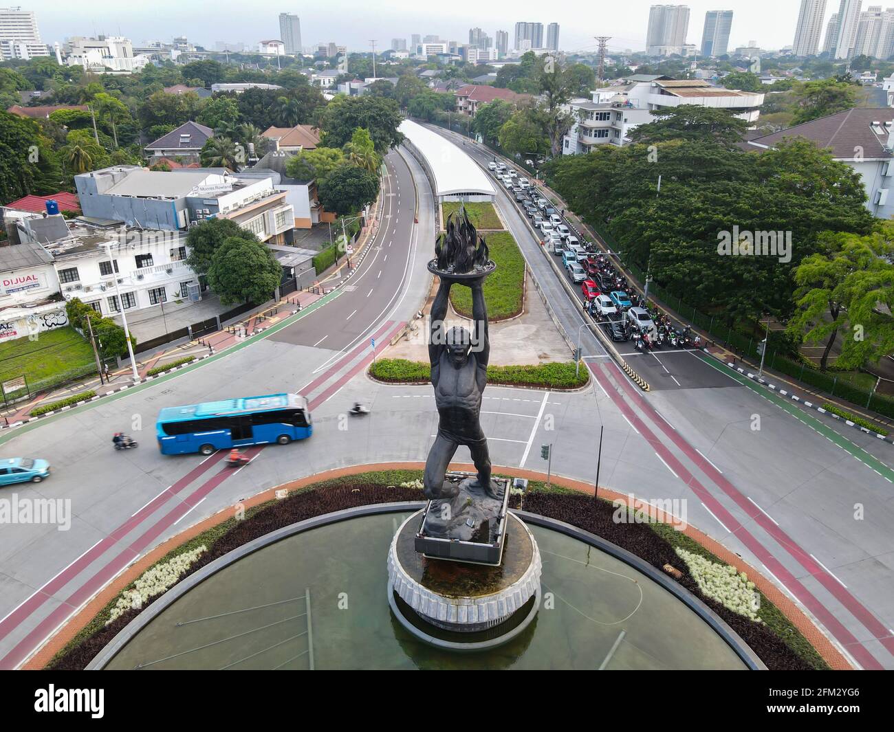Jakarta, Indonesia, May 6, 2021 : Aerial view of Youth Advancement ...