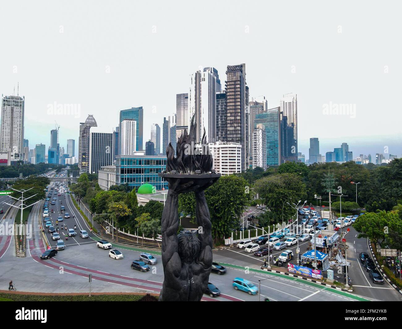 Jakarta, Indonesia, May 6, 2021 : Aerial view of Youth Advancement ...