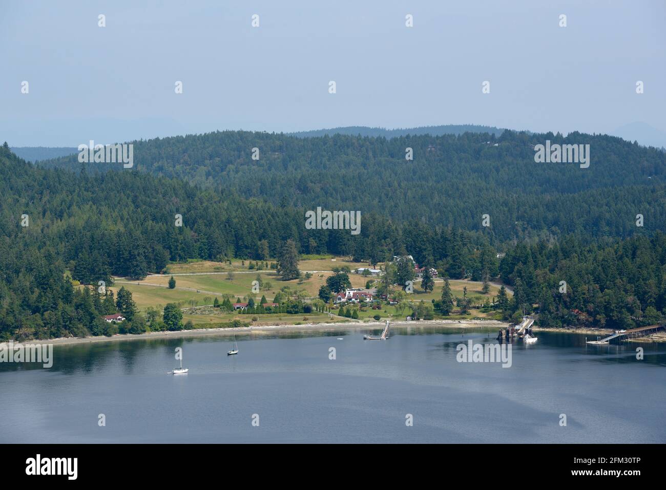 Aerial photo of the Capernwray Bible Centre, Thetis Island, British ...