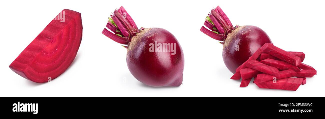 beetroot slices isolated on white background with clipping path and ...