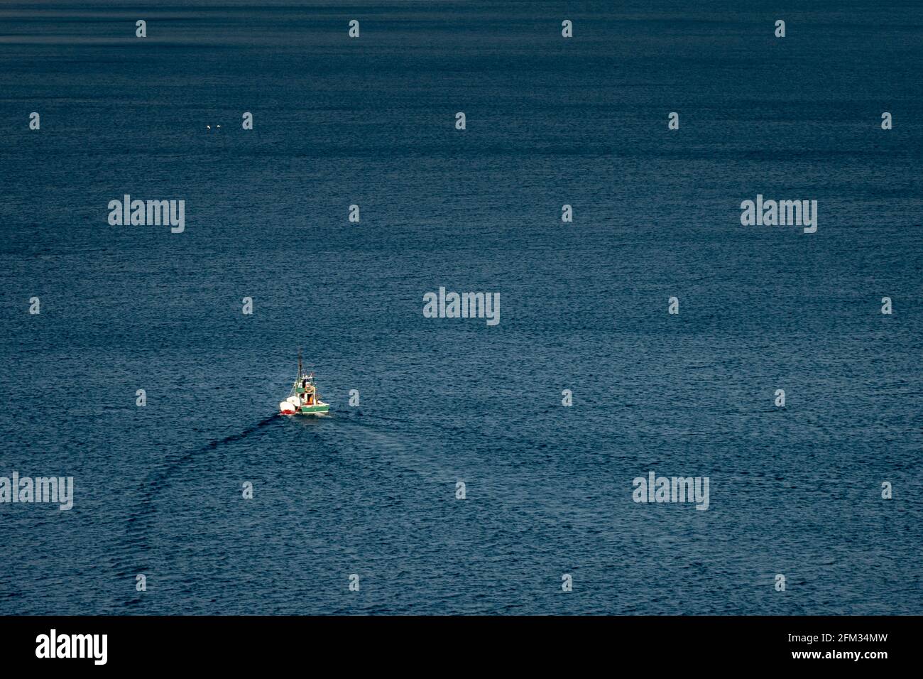 One boat in the sea Stock Photo - Alamy