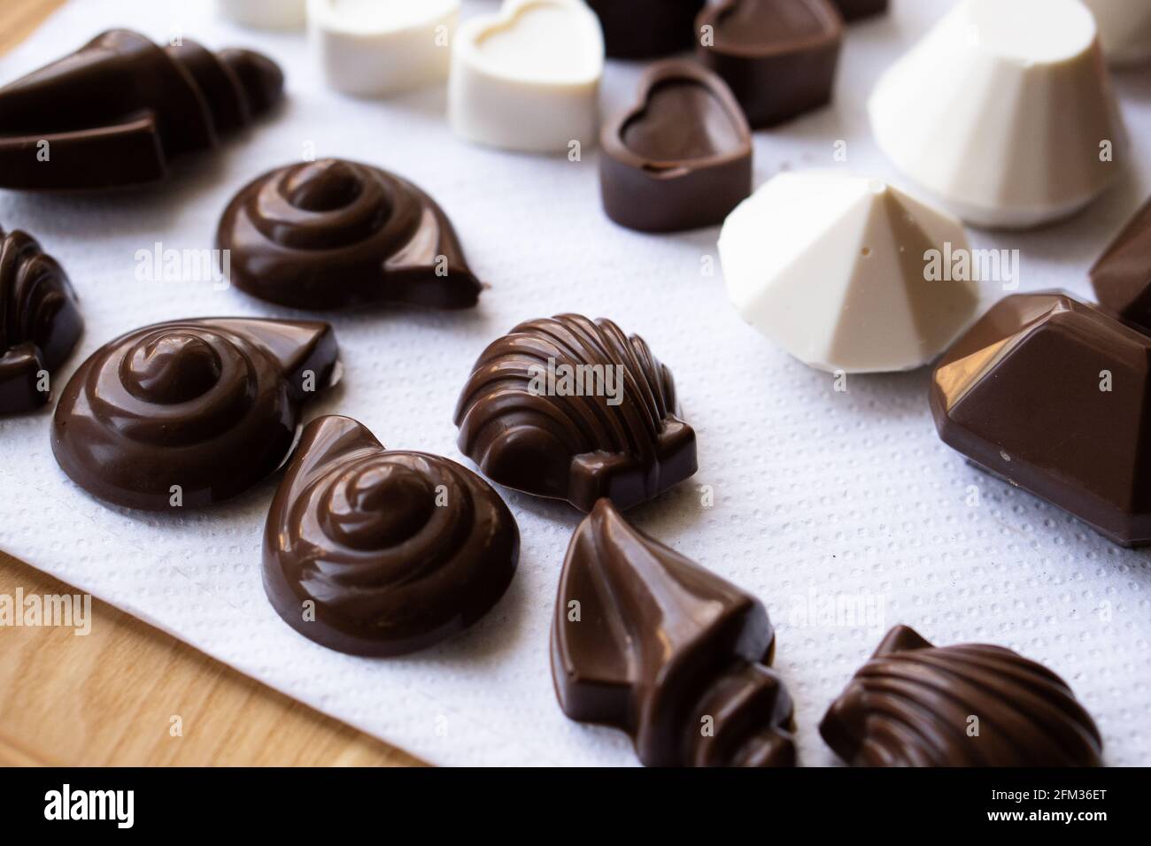 Homemade assorted different chocolate candy Stock Photo - Alamy