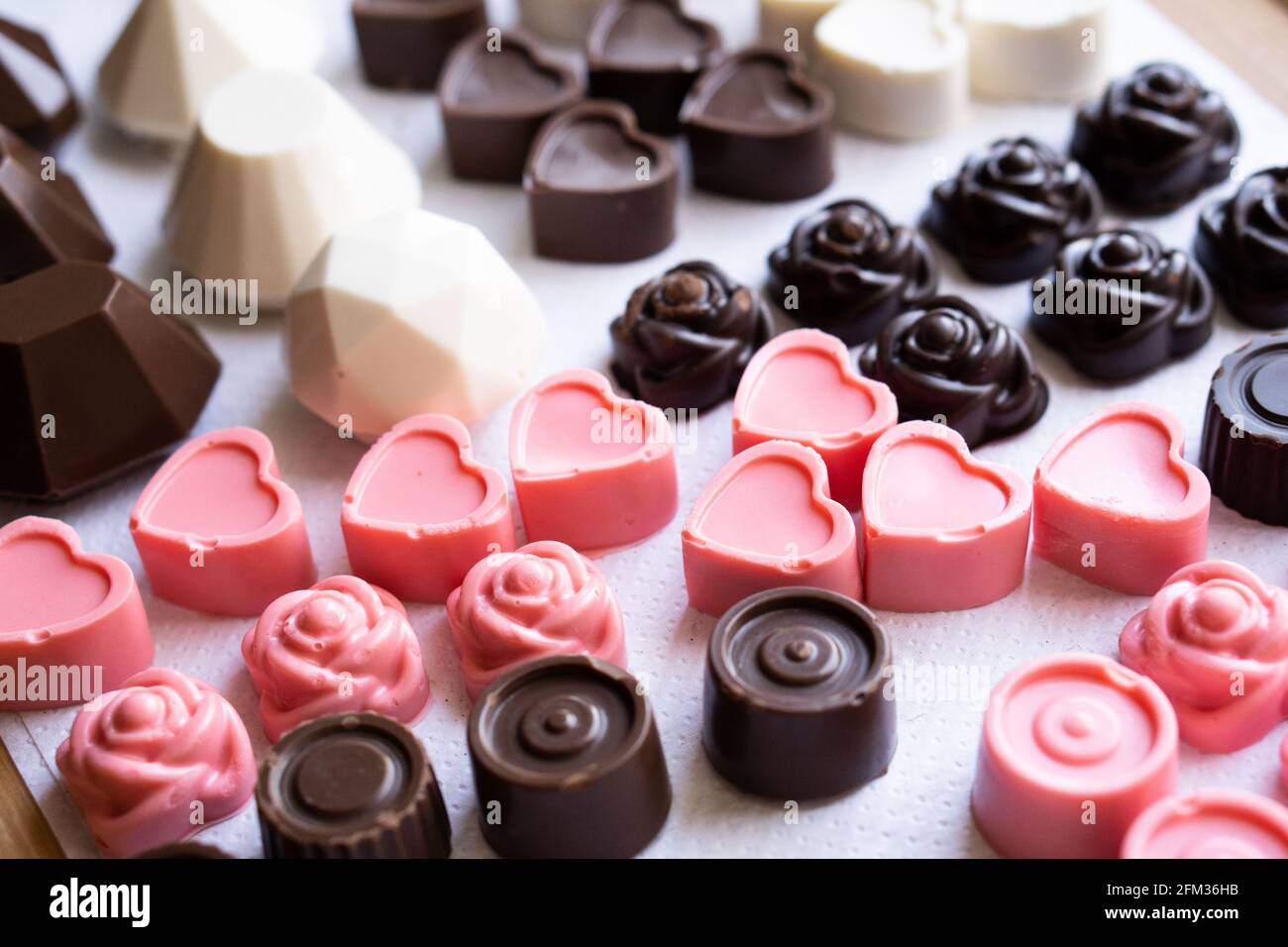 Homemade assorted different chocolate candy Stock Photo - Alamy