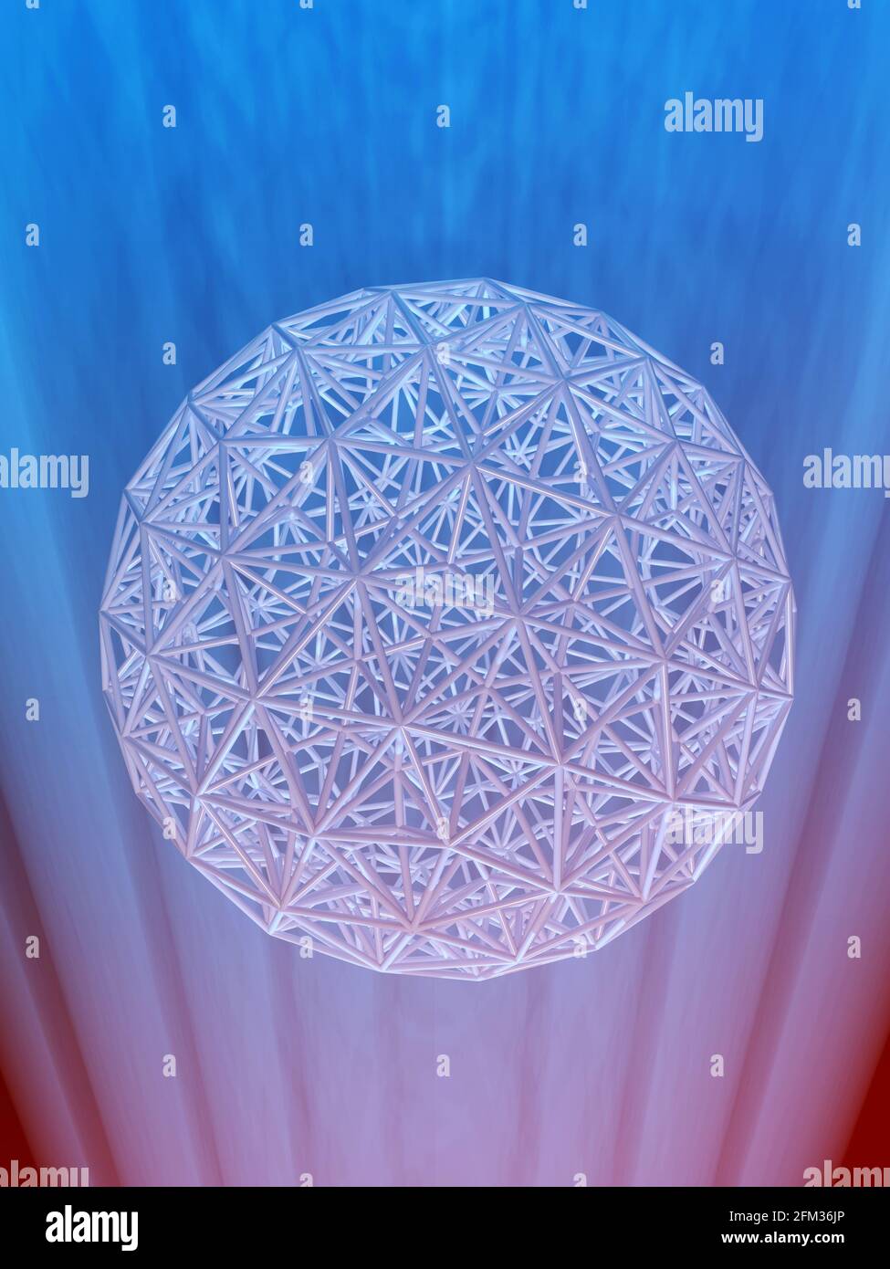 molecular wire sphere in blue light rays. 3d rendering Stock Photo - Alamy