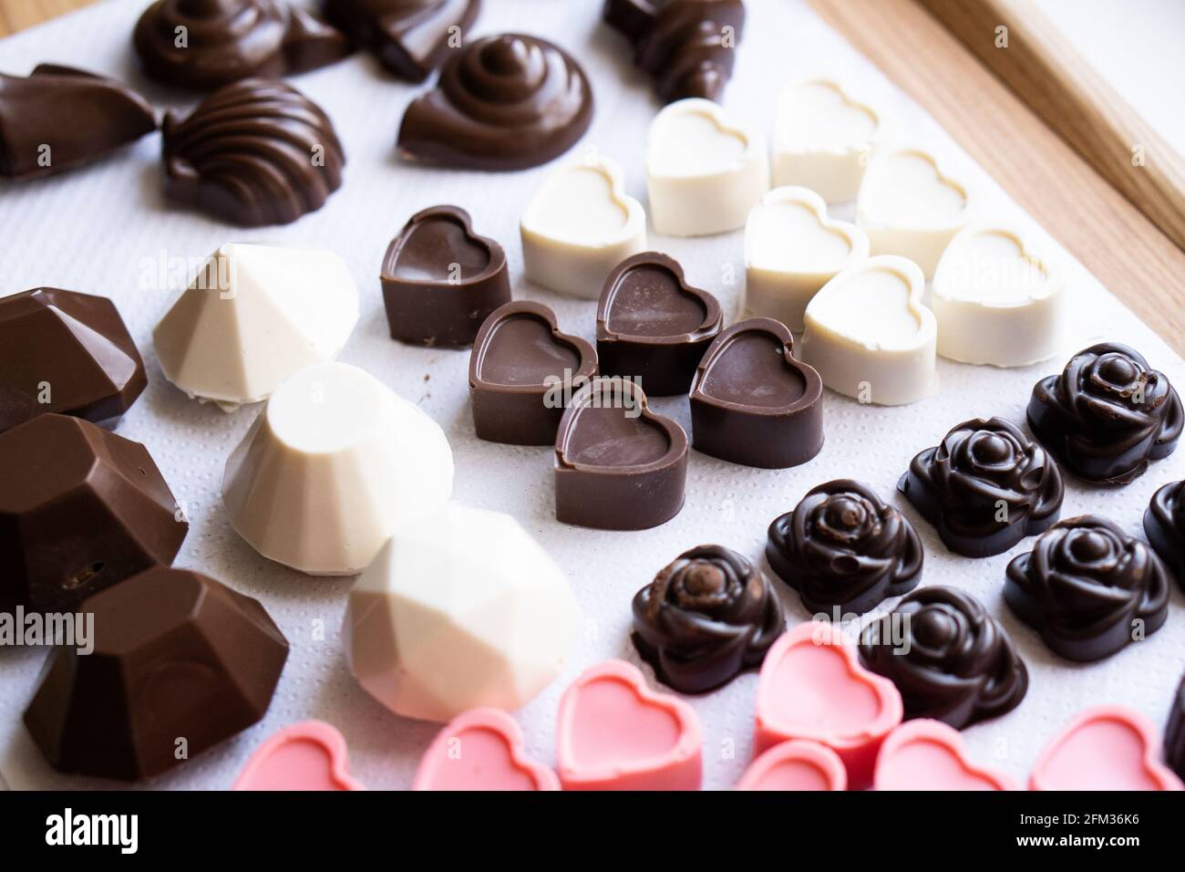 Homemade assorted different chocolate candy Stock Photo - Alamy