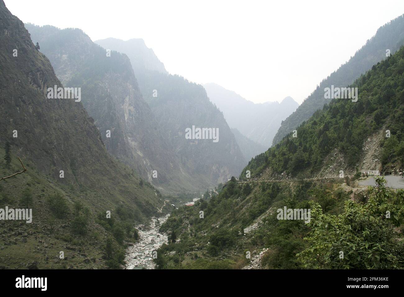 Landscape on the way from Gouri Kund to Badrinath, Uttarakhand, India ...