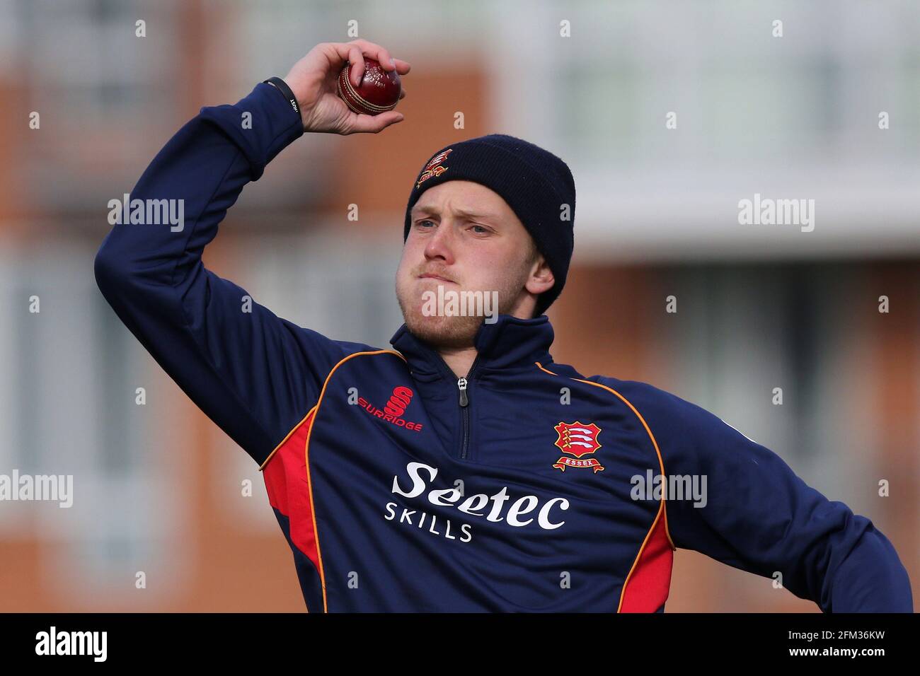 Jamie Porter of Essex during the warm up ahead of Cambridge MCCU vs ...