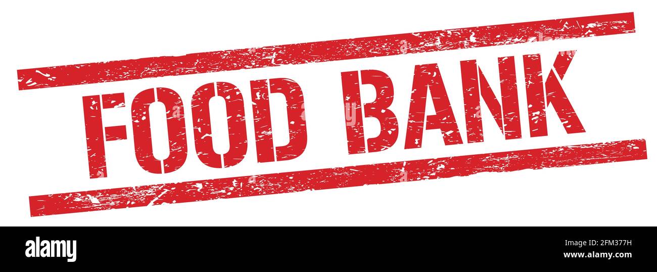 FOOD BANK text on red grungy rectangle stamp sign Stock Photo - Alamy